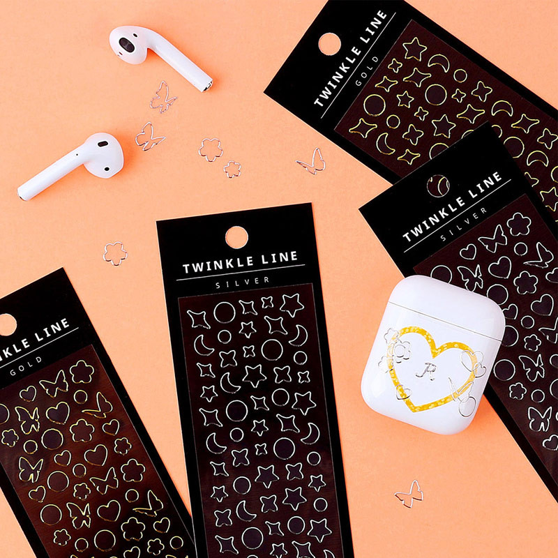 Wanna This Twinkle Gold Border Line Sticker Pack