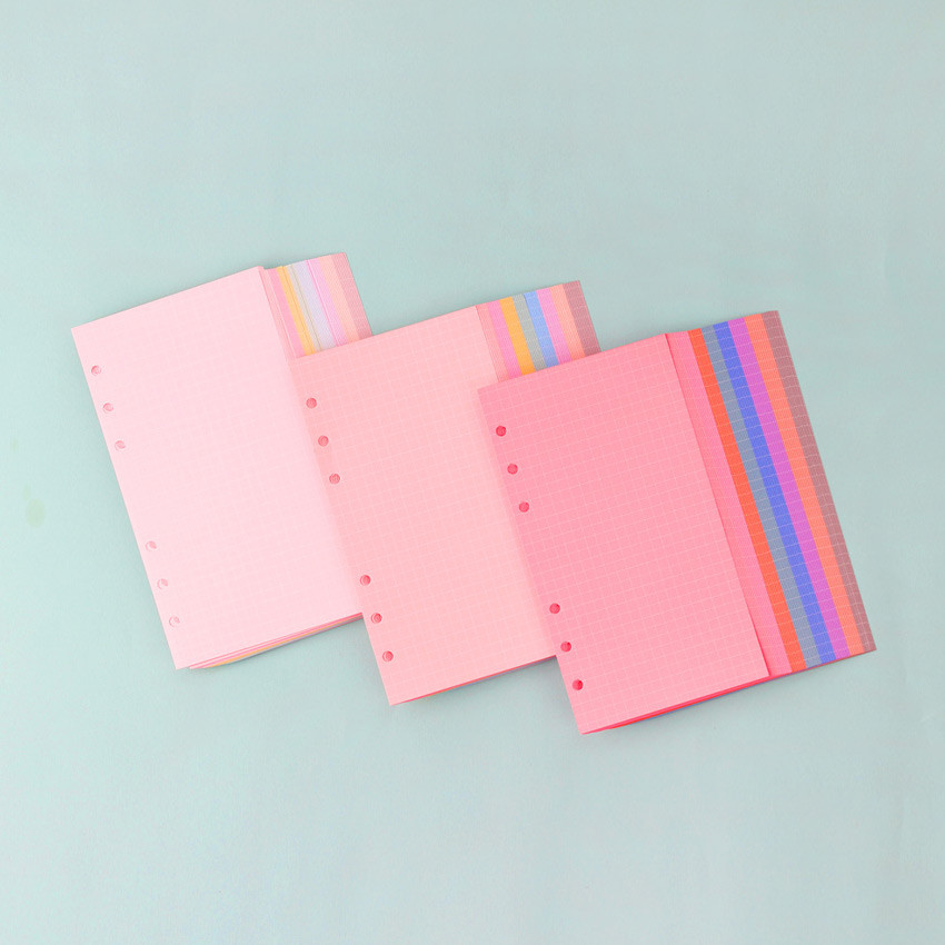 Second Mansion Color Grid 6-ring Wide A6 notebook Paper Refills