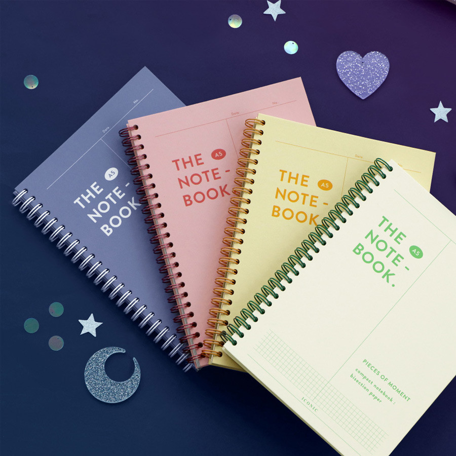 ICONIC Compact A5 wire bound grid notebook