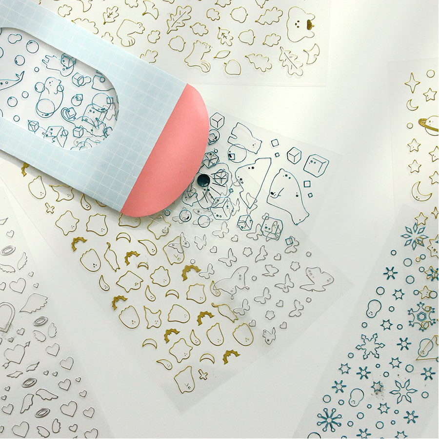 ICONIC Shining line clear removable sticker pack A