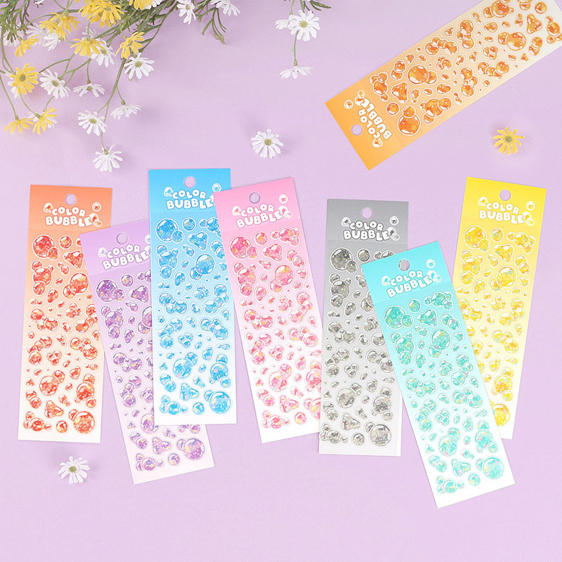 Bubble Bubble clear transparent deco sticker set - fallindesign