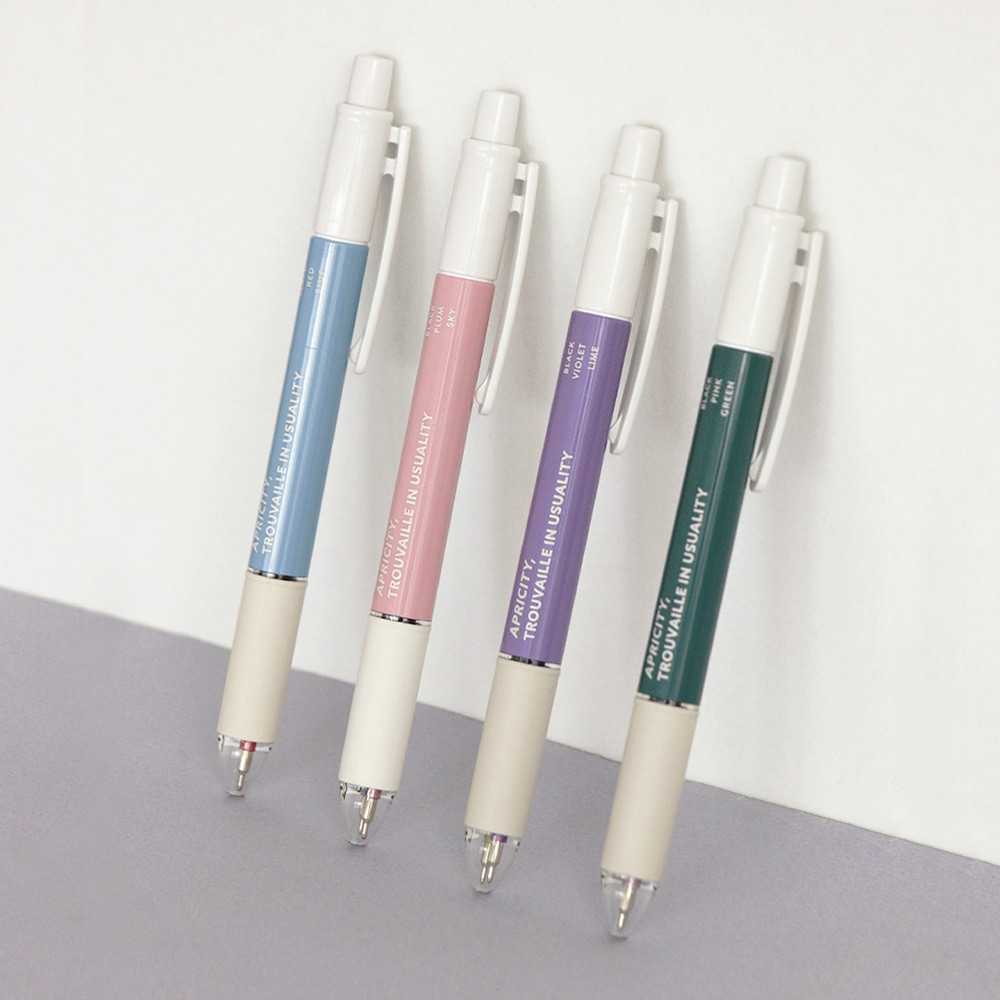 Iconic unique six Color 0.4mm twin ballpoint pen set of 3
