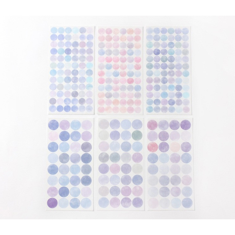 Appree Pink Gradation 4AM Circle Paper Sticker 6 Sheets
