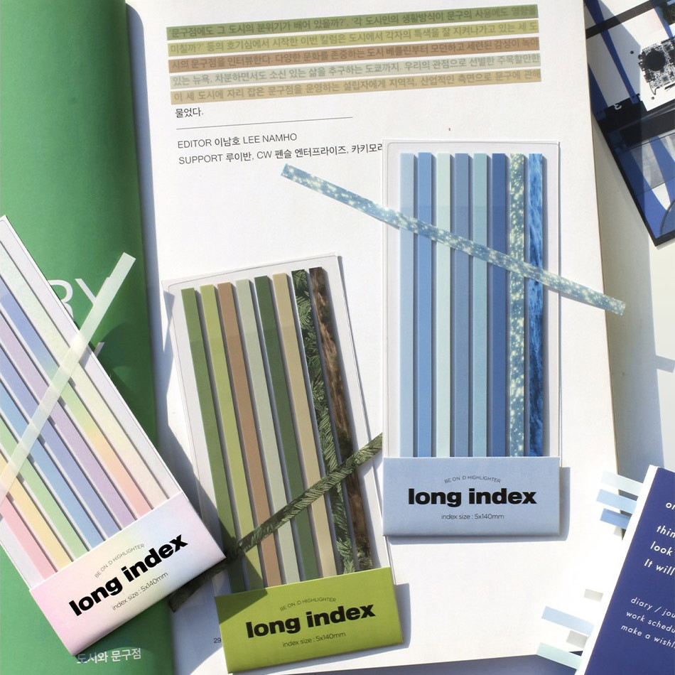 Iconic Index Long Highlighter Sticky Note Set