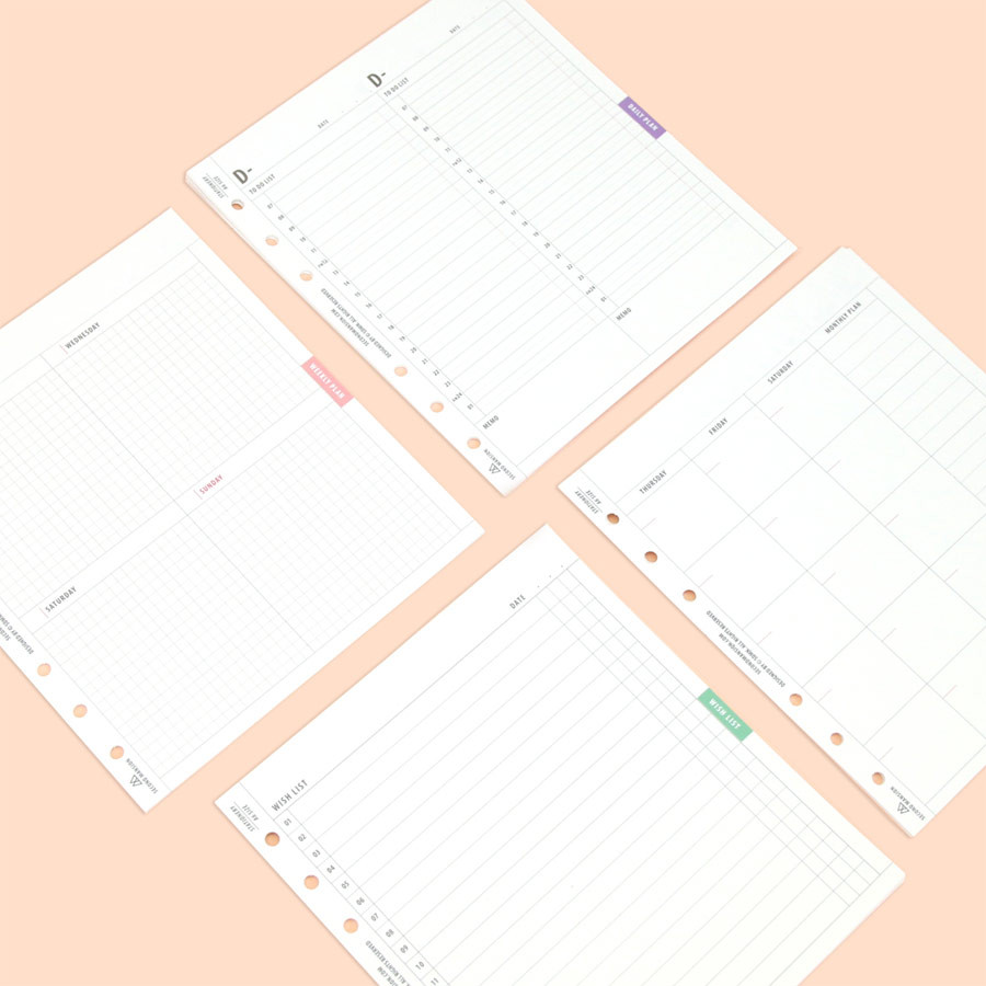 Paper Refills, 6 Ring Refills, 6 Hole refills | Fallindesign