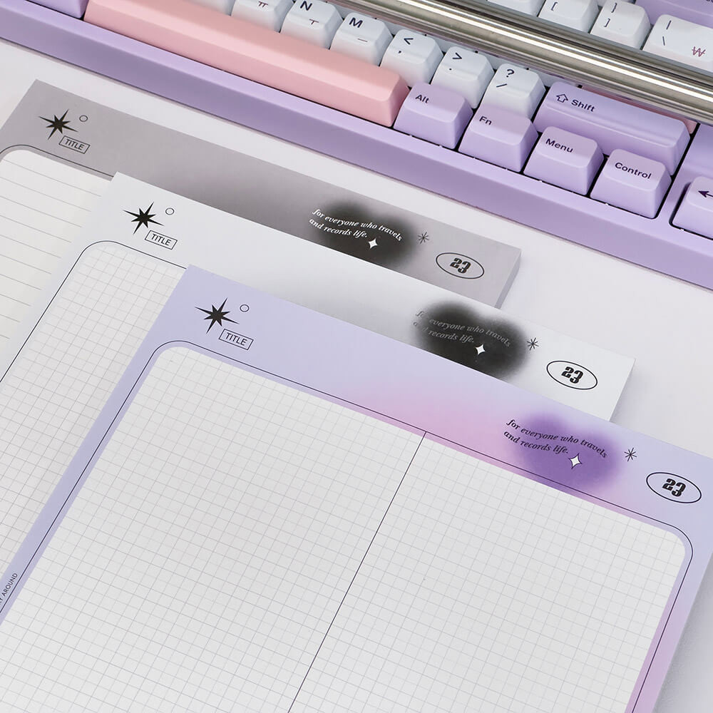 Scenery Around Pastel Color Butter B5 Lined Grid Notepad