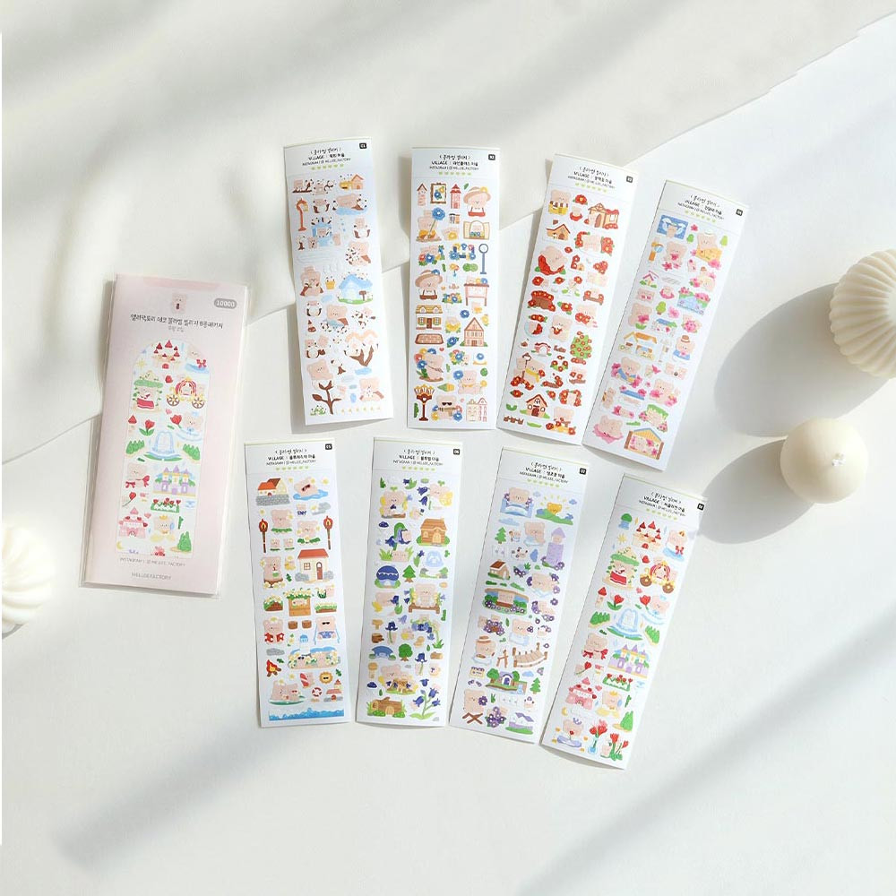 Mellee Factory Flower Village Gom Removable Sticker Pack