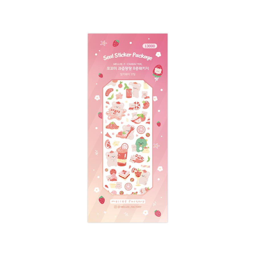 Sparkle with Big Strawberry Holographic Stickers