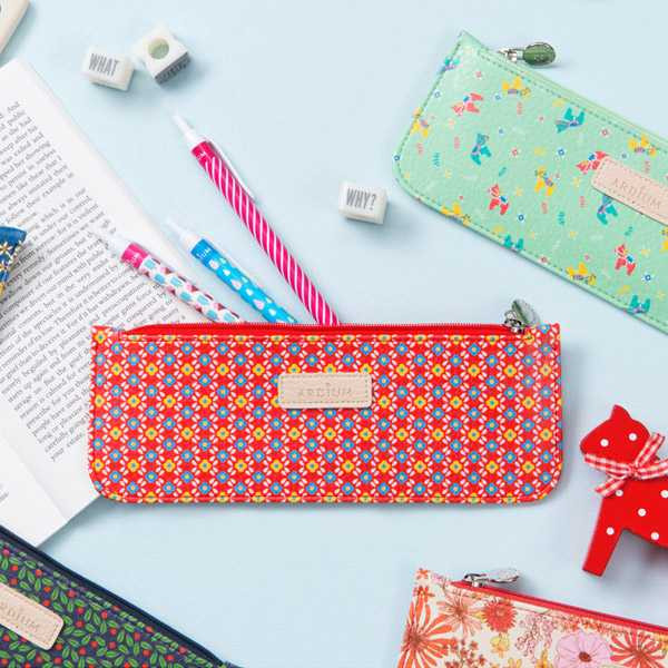 Ardium Pattern round zipper pencil case pen case - fallindesign.com