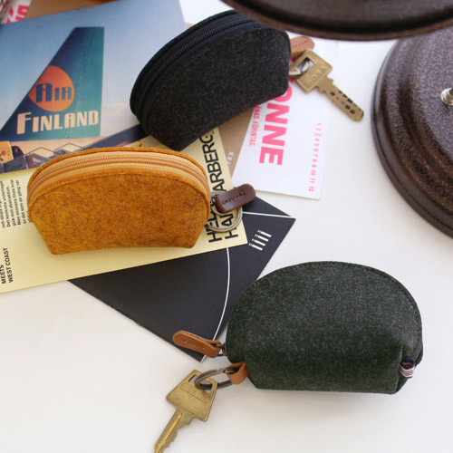 Indigo The Basic felt coin zipper pouch case ver.3 - fallindesign