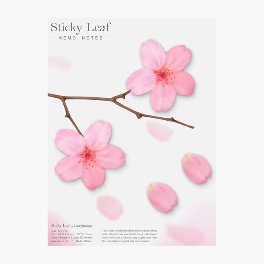 Appree Cherry blossom transparent sticky memo notes Large
