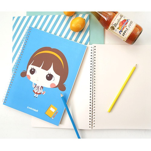2Young Wirebound cute girl plain notebook - fallindesign