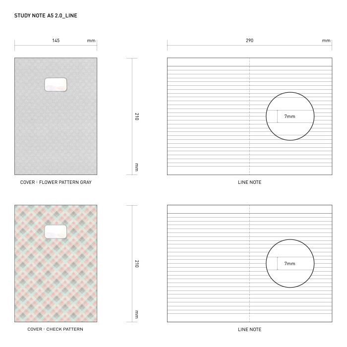 Page25 Natural and Pure pattern A5 lined notebook - fallindesign