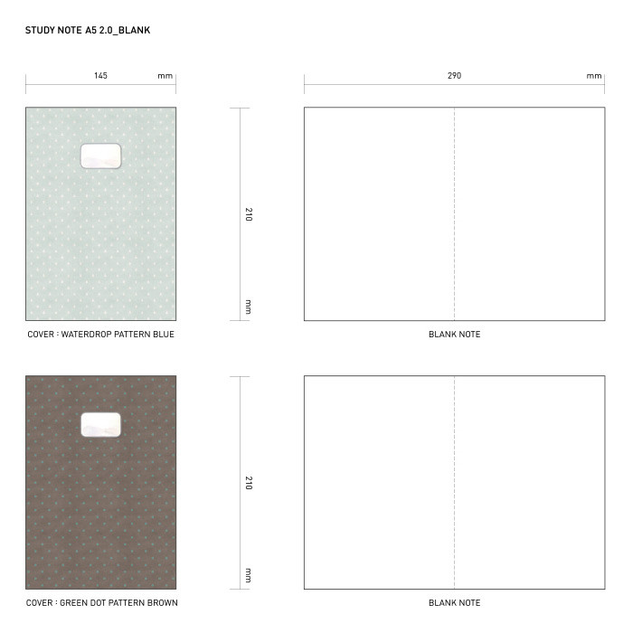 Page25 Natural and Pure pattern A5 plain notebook - fallindesign