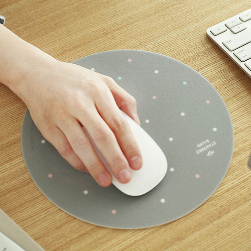 2NUL Gray dot pattern standard round mouse pad - fallindesign