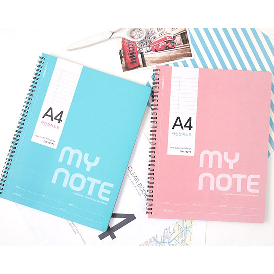 2Young A4 wirebound my note perforated lined notebook