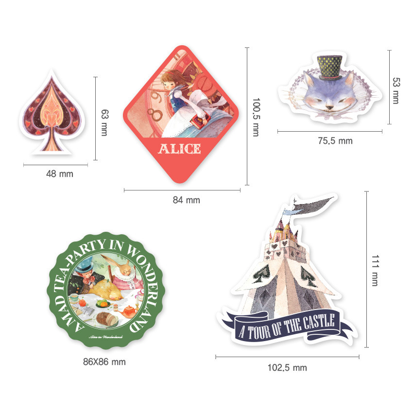 Alice Modern PVC point sticker water resistant luggage sticker