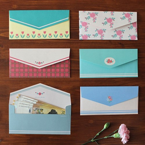 Gentle wave Retro pattern envelope set - fallindesign.com