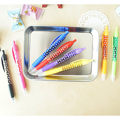 Ardium Style flower pattern knock retractable 0.5mm black gel pen