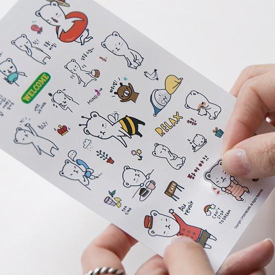PONYBROWN Buhabear cute illustration paper sticker - Fallindesign