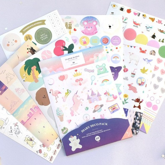 ICONIC Diary deco sticker 9 sheets in one set ver10