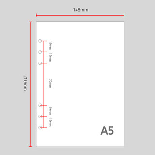 Wanna This Palette grid A5 size 6 holes paper refills set