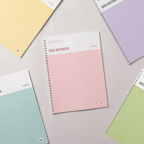 Indigo Basic B5 wire binding grid notebook - Fallindesign