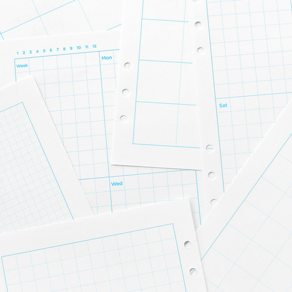 2NUL Cherry pick wide A6 6-ring cross grid note paper refill