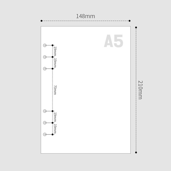 PAPERIAN Paper board 6-ring A5 size blank notebook refill
