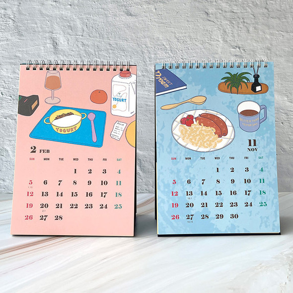 Nacoo 2023 Vintage Color Monthly Standing Flip Desk Calendar