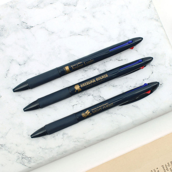 Iconic unique six Color 0.4mm twin ballpoint pen set of 3