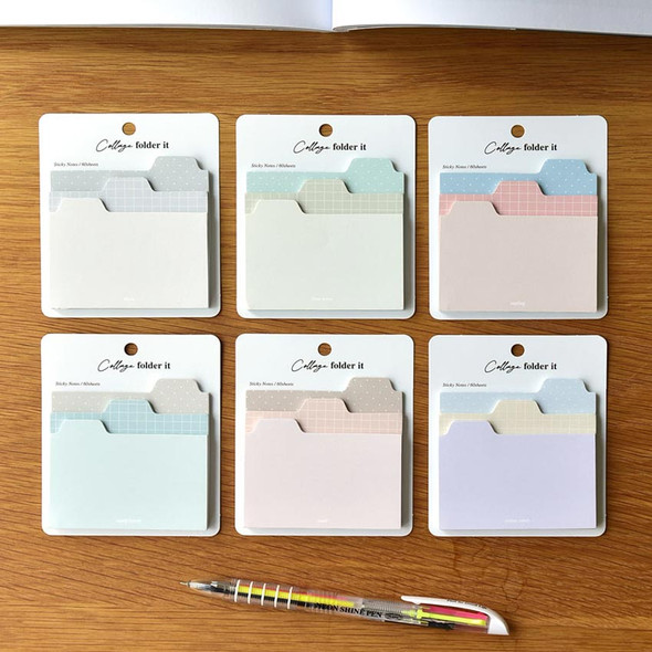 Plepic Collage Wide Folder Index Sticky Notepad Set