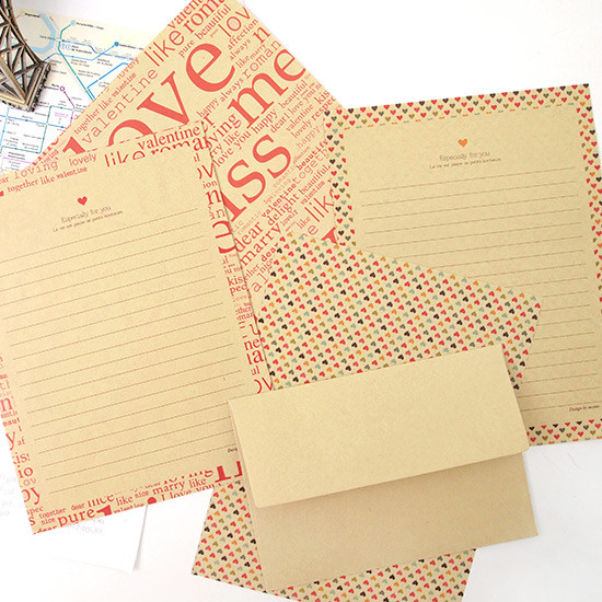 2young Heart point letter and envelope set