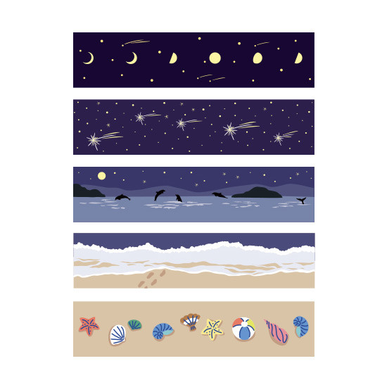 My diary masking seal paper deco sticker 4 sheets set