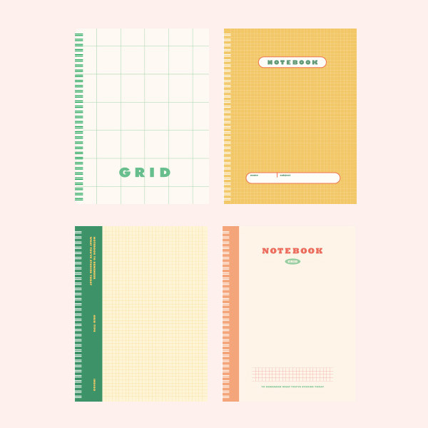 Indigo Basic B5 wire binding grid notebook - Fallindesign