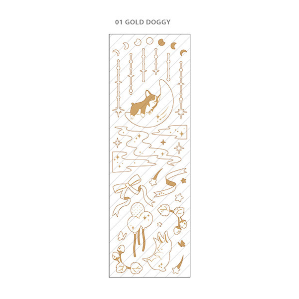 PLEPLE Chou Chou twinkle clear color line sticker