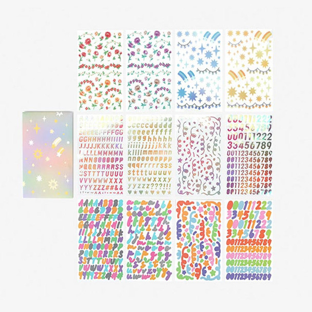 Diary Deco Sticker Pack: Hologram, Removable, Clear Stickers