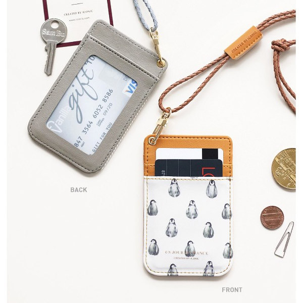 Iconic Swing slim and flat card case holder with neck strap