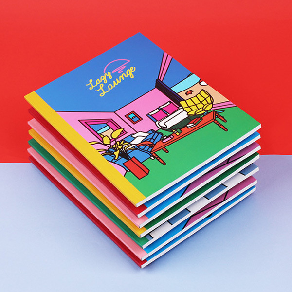 Lucalab Lazy lounge retro lined notebook - fallindesign