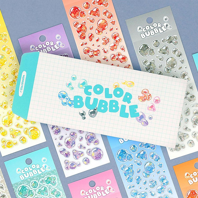 Bubble Bubble clear transparent deco sticker set - fallindesign