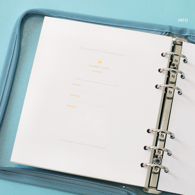 2NUL Cherry Pick Wide A6 Zipper 6-ring Dateless Weekly Diary