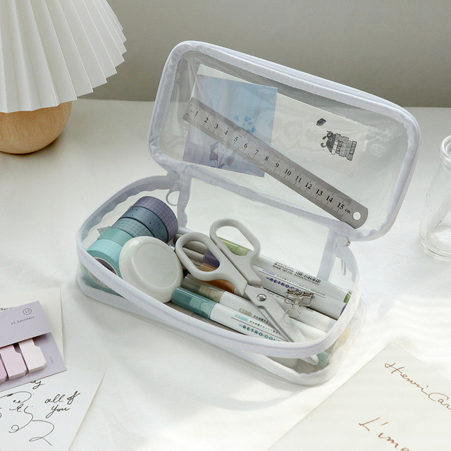 Iconic Cottony Large Rectangular Pencil Case Pen Pouch