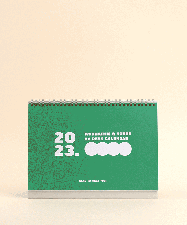 Wanna This 2023 Round A4 Standing Flip Desk Calendar