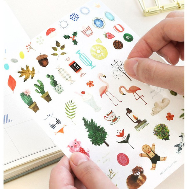 Iconic Diary deco sticker set 9 sheets in one set ver.6 - fallindesign