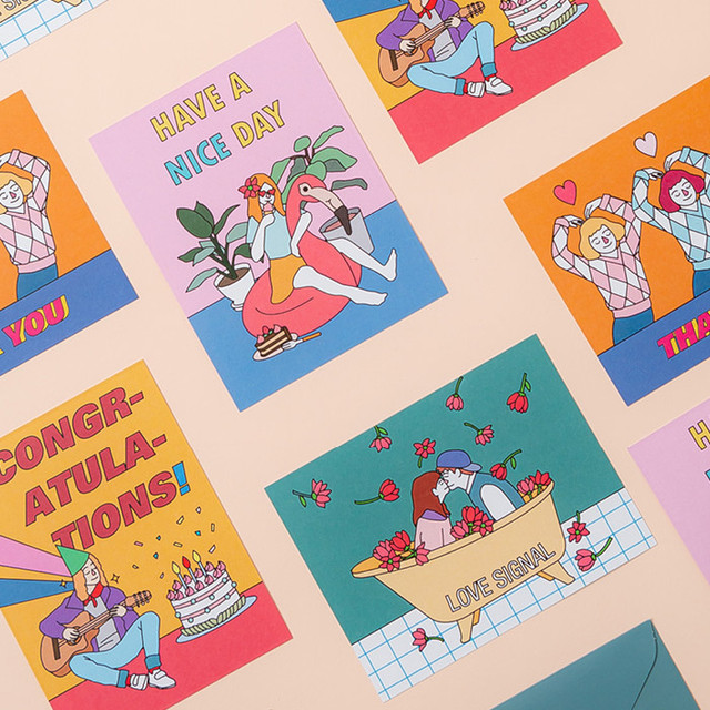 Livework Cute illustration message card set - fallindesign