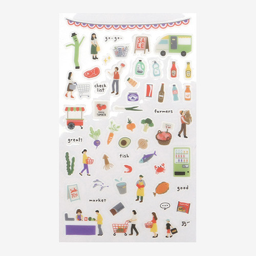 Dailylike Daily transparent cute clear sticker - Market