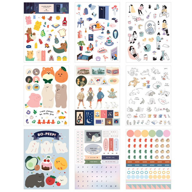 ICONIC Diary deco sticker 9 sheets in one set ver10