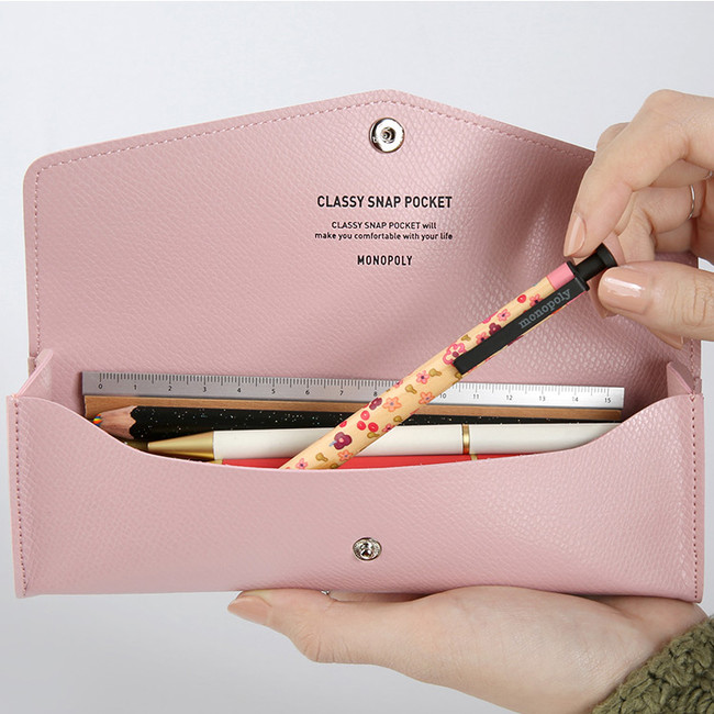 Monopoly Classy snap button pocket pencil case pouch