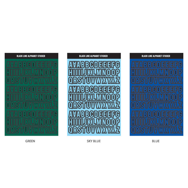 Wanna This Blackline Alphabet and Number sticker set