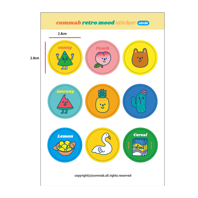 Design comma-B Retro mood paper sticker